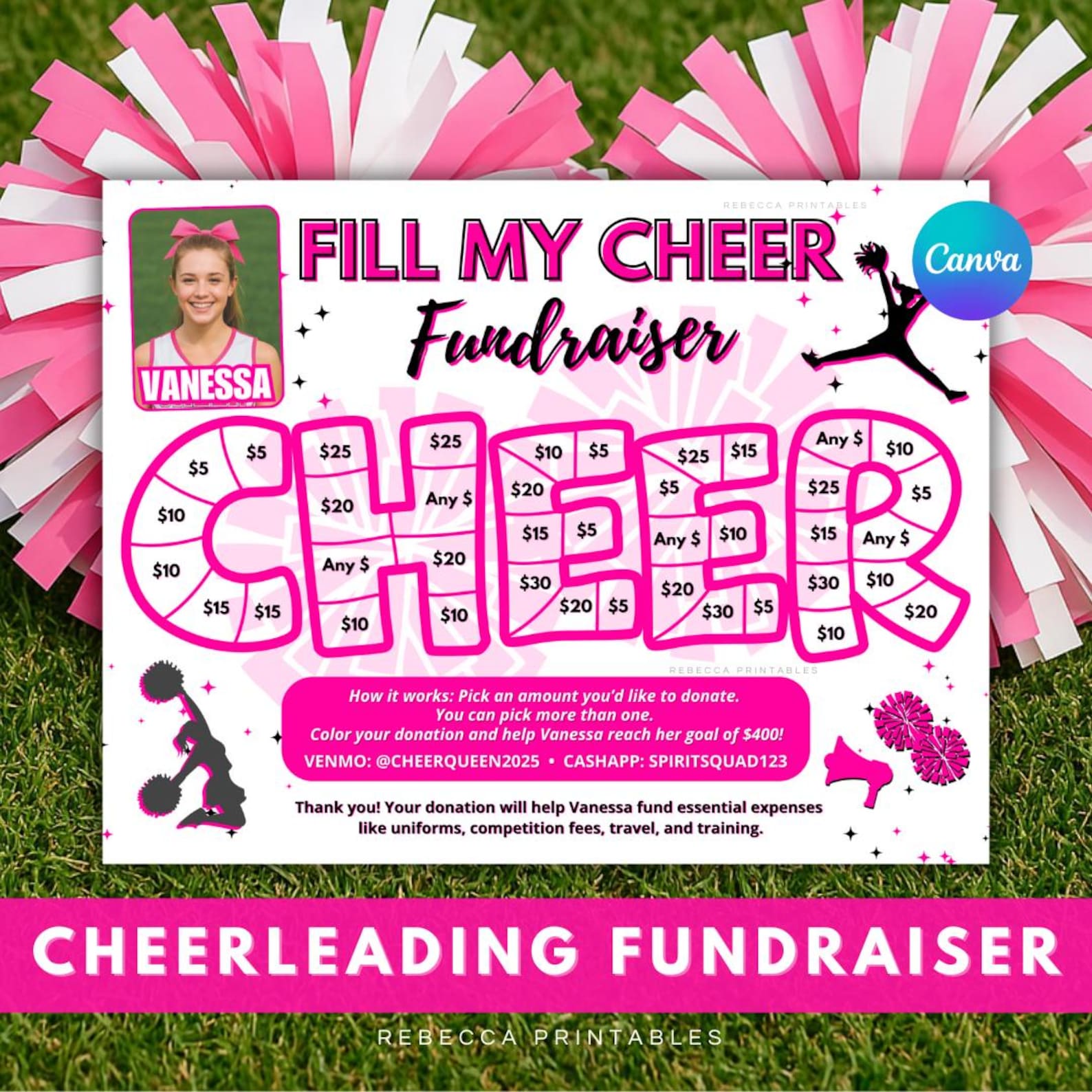 Editable Cheer Fundraiser Template Fill My Cheer Fundraiser Form ...