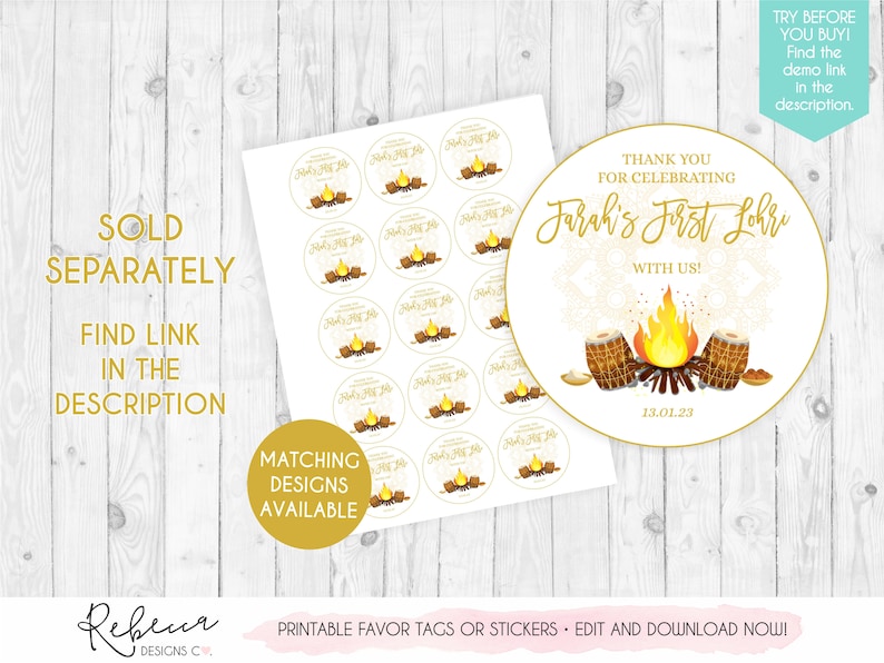 Lohri Stickers Lohri Cupcake Toppers Printable Lohri Favor Tags First ...