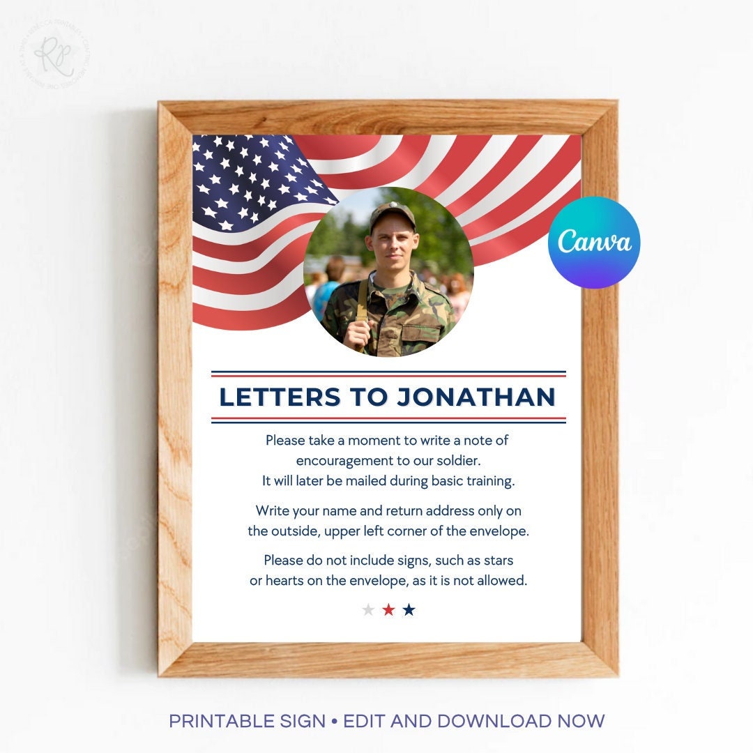 Letters to Our Soldier Sign Military Party Sign Deployment Party Army ...