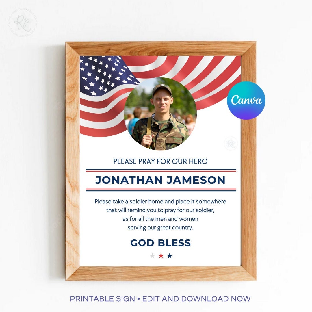 Take A Soldier Home Sign Please Pray for Our Soldier Sign Military Sign ...