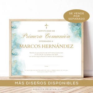Certificado De Primera Comunion Editable Plantilla Canva Diploma ...