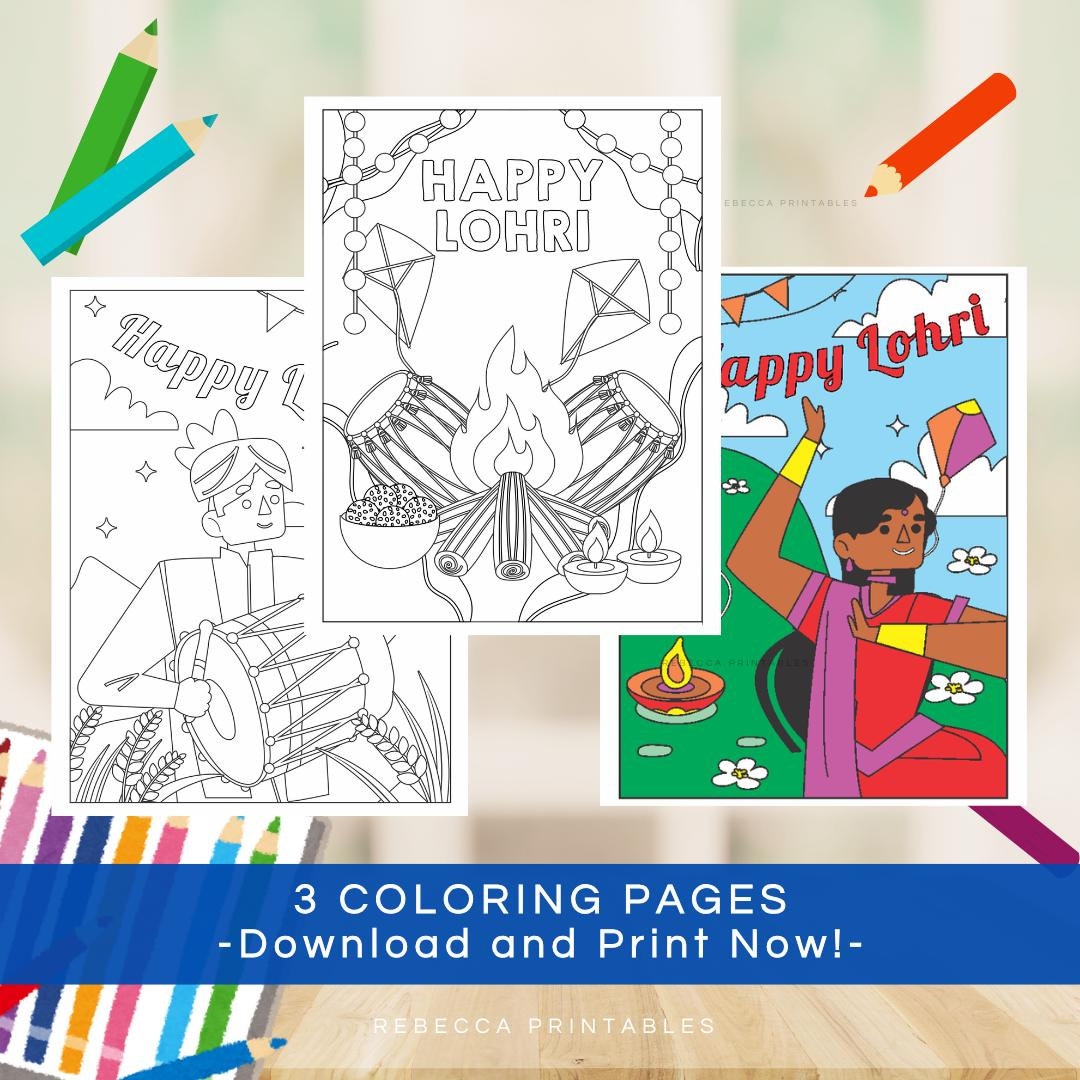 Lohri Coloring Pages Lohri Activity for Children Lohri Celebration Kids ...