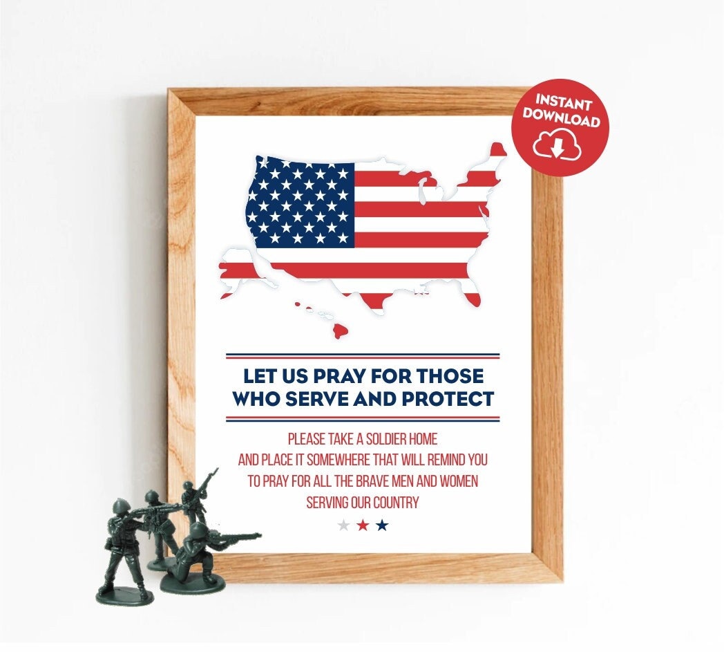 Pray for Our Soldiers Sign Military Party Sign Deployment Party Army ...