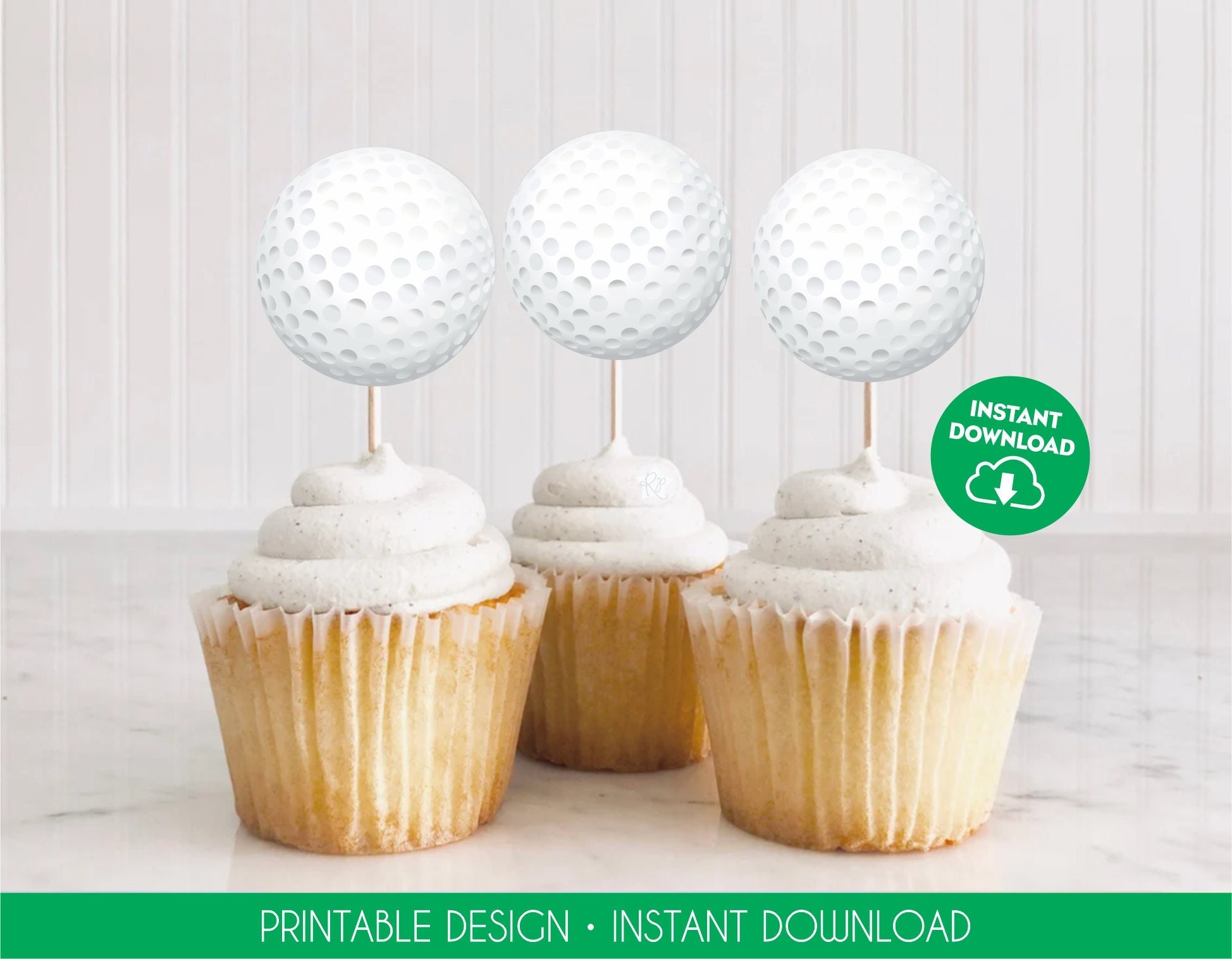 Golf Cupcake Toppers Printable Golf Stickers Golf Birthday Golf Ball ...