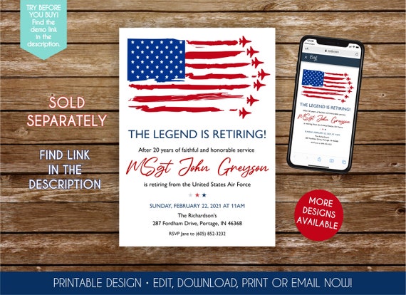 Deployment Going Away Party Invitations