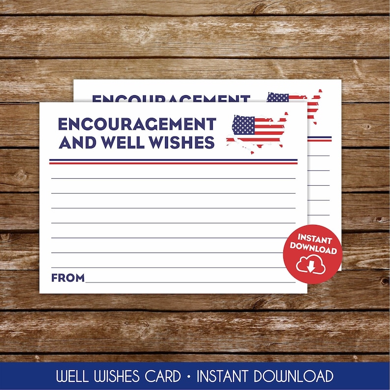 Wishes for Our Soldier Military Party Card Printable Deployment Party ...