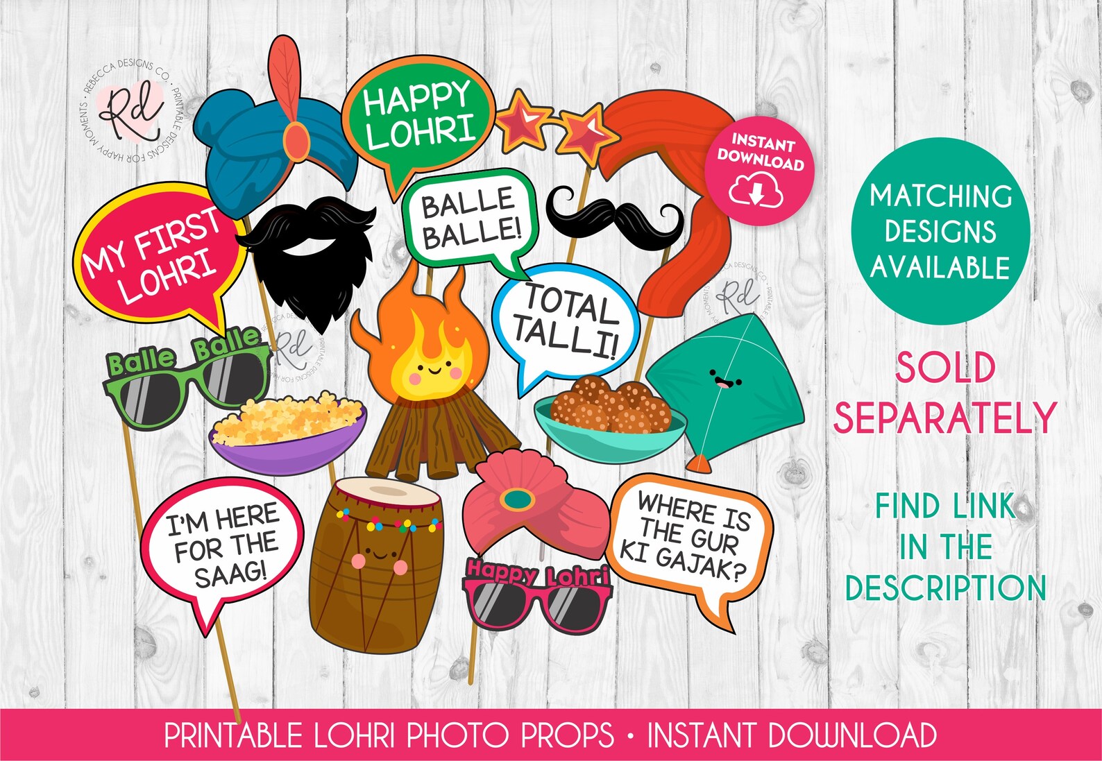 Lohri Stickers Lohri Cupcake Toppers Printable Lohri Favor Tags First ...