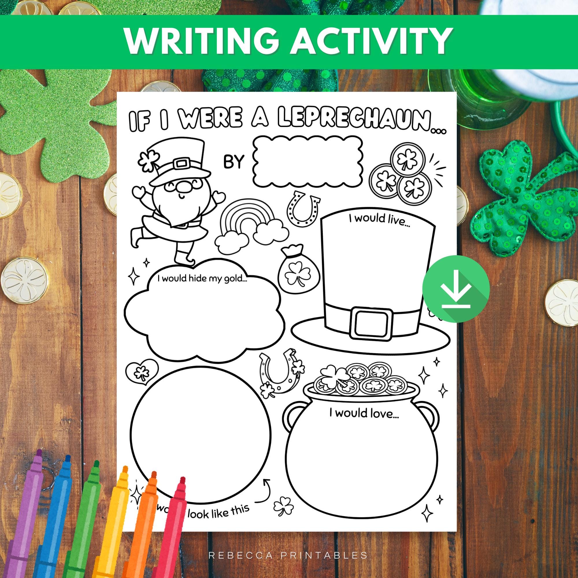 If I Were A Leprechaun Printable Kids St Patricks Day Writing Activity ...
