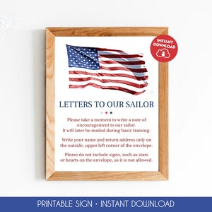 Letters to Our Sailor Sign Letter to Our Soldier Military Party Sign ...