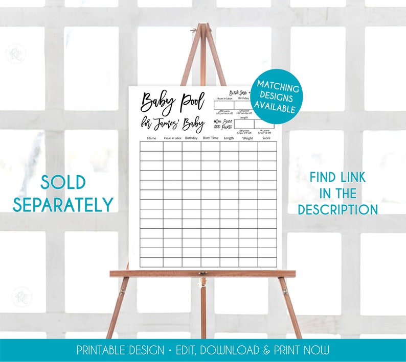 Guess the Baby Weight Printable Baby Shower Party Game Guessing Game ...
