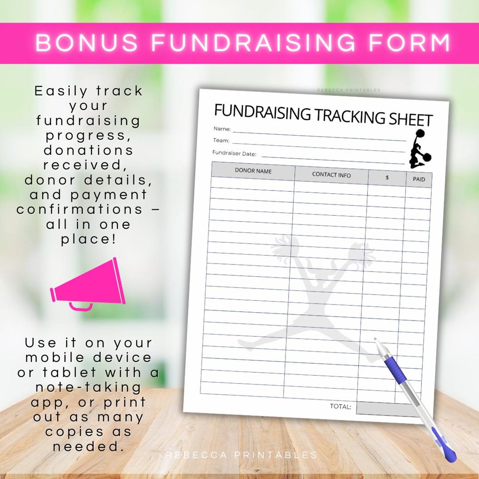 Editable Cheer Fundraiser Template Fill My Cheer Fundraiser Form ...