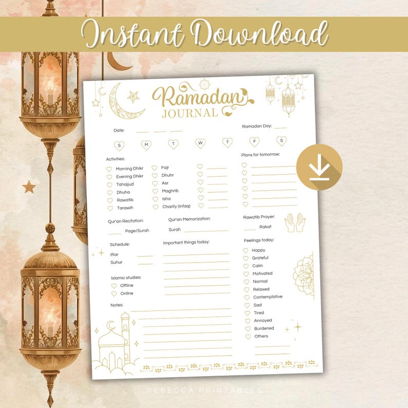 Ramadan Planner Printable Ramadan 2026 Ramadan Journal Ramadan Digital ...