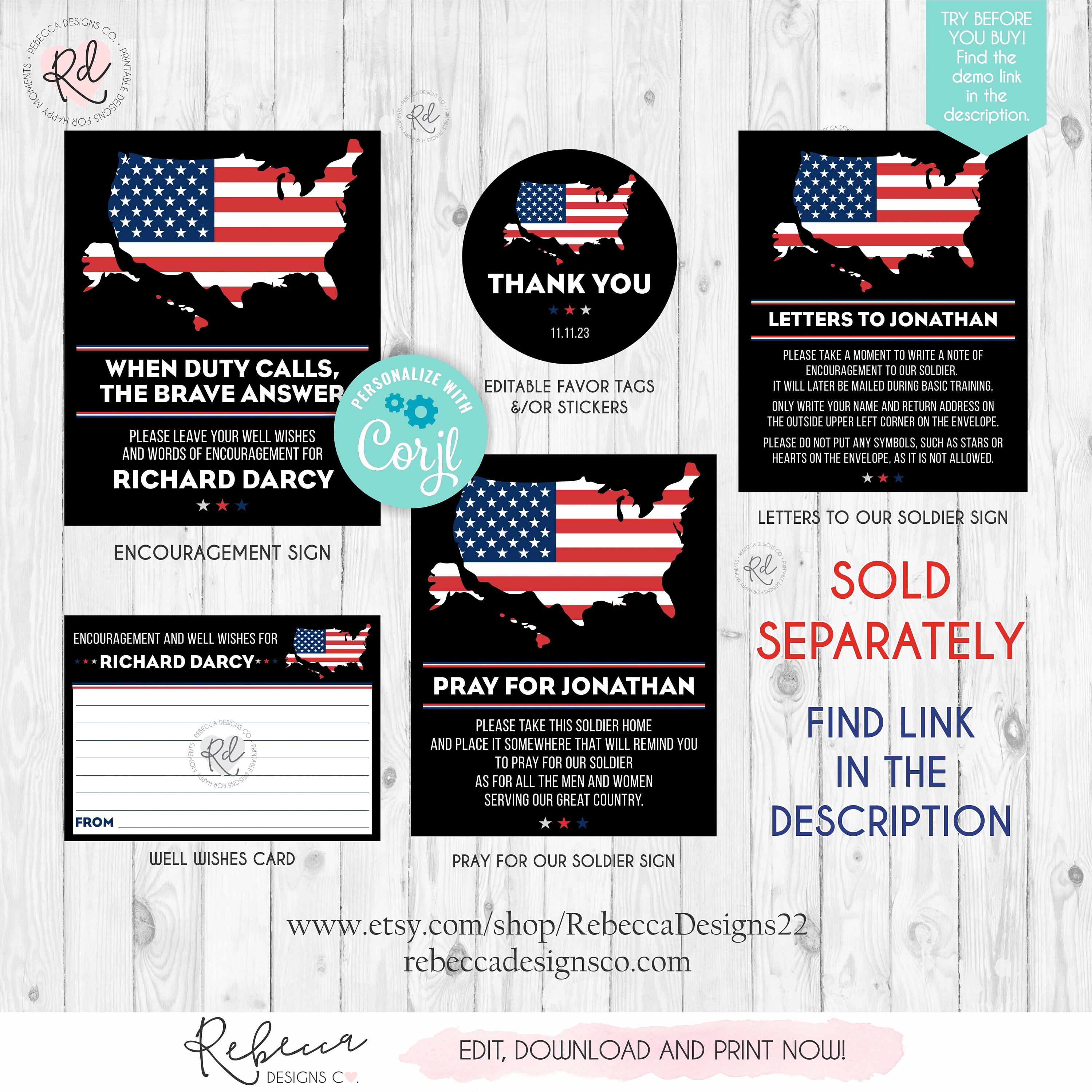 Wishes for Our Soldier Military Party Card Printable Deployment Party ...