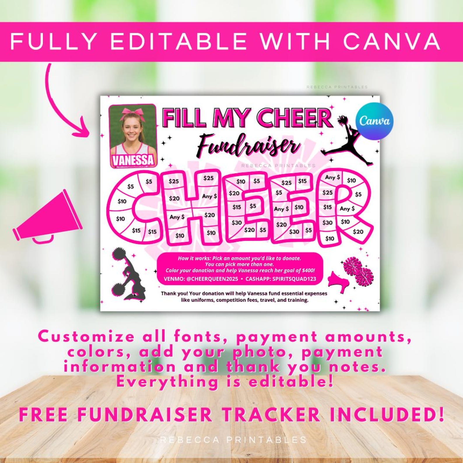 Editable Cheer Fundraiser Template Fill My Cheer Fundraiser Form ...