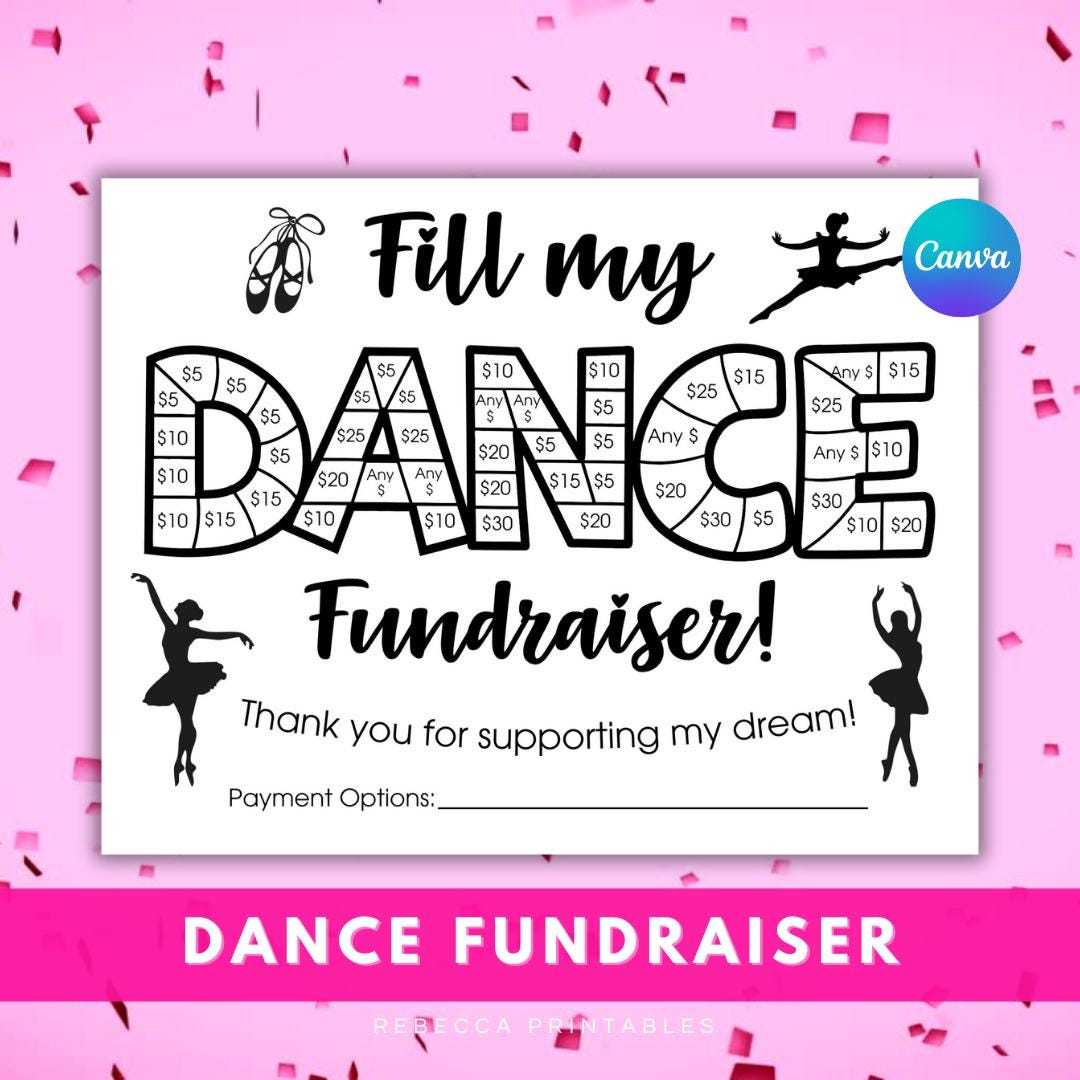 Dance Fundraiser Fill My Dance Fundraiser Printable Editable Fundraiser ...
