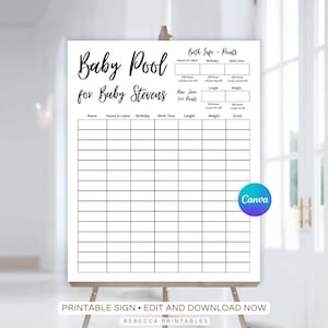 Baby Pool Game Baby Shower Printable Editable Baby Shower Activity Baby ...