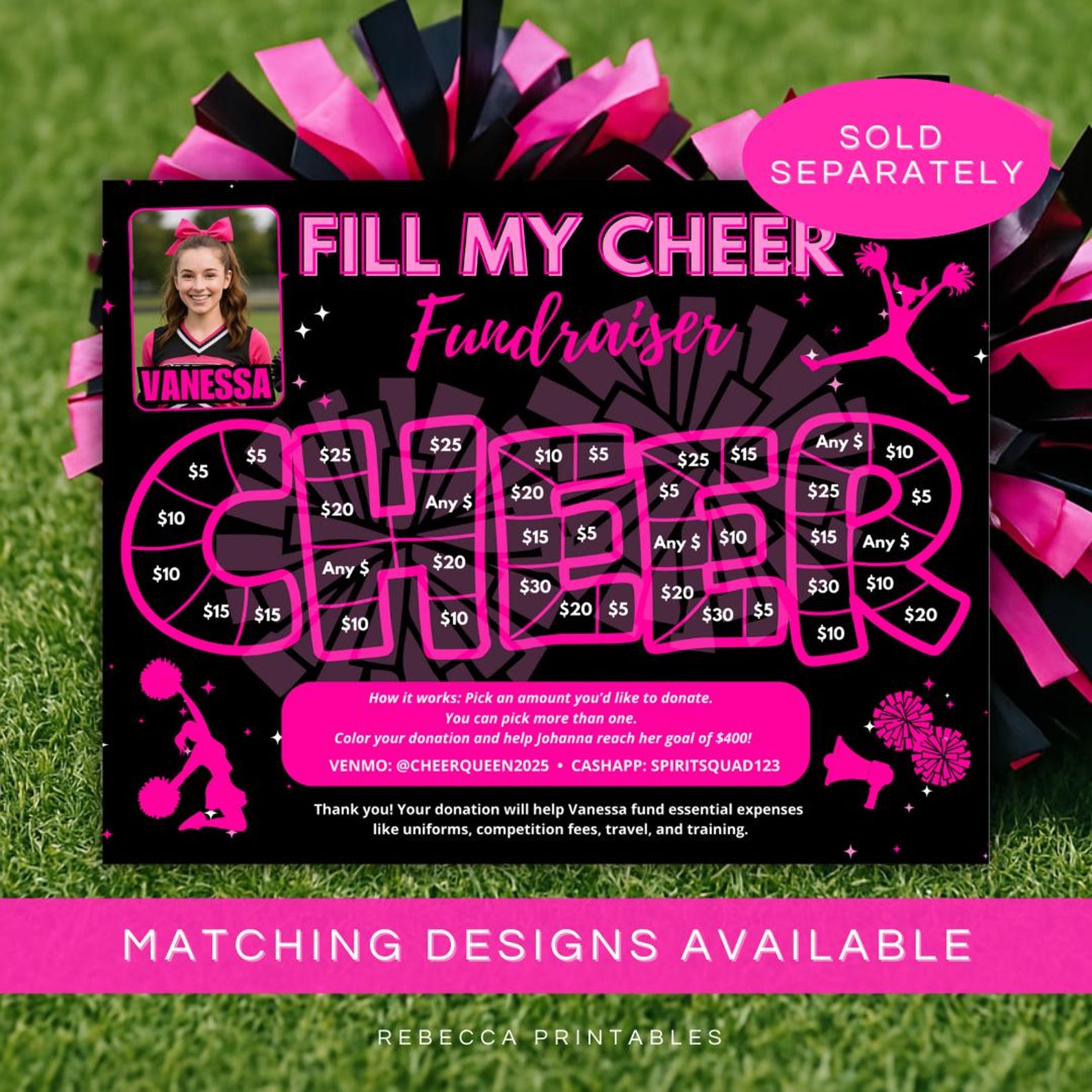 Editable Cheer Fundraiser Template Fill My Cheer Fundraiser Form ...