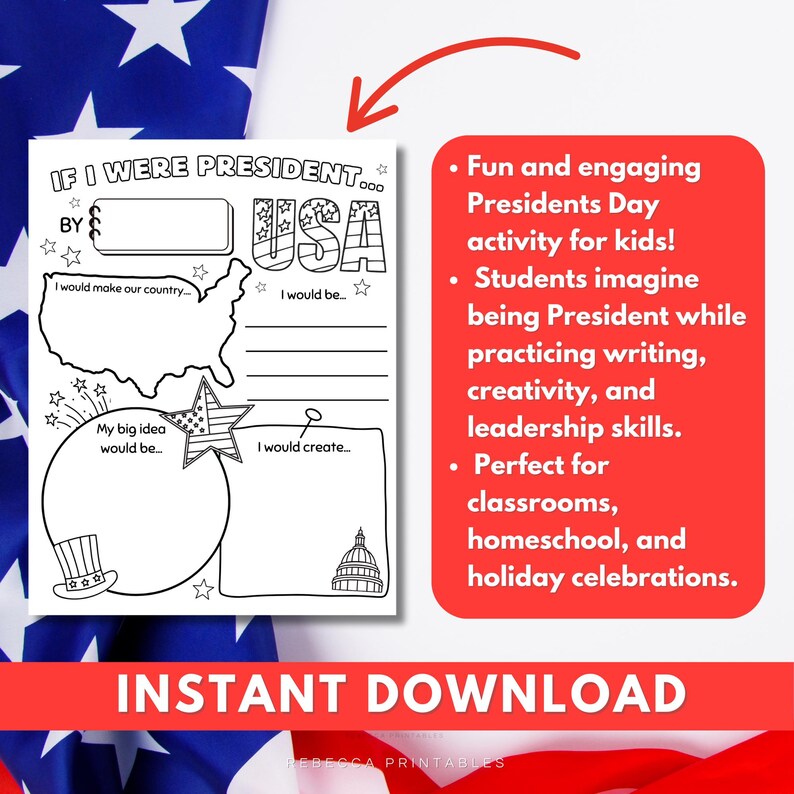 If I Were President Presidents Day Printable Kids Writing Activity ...