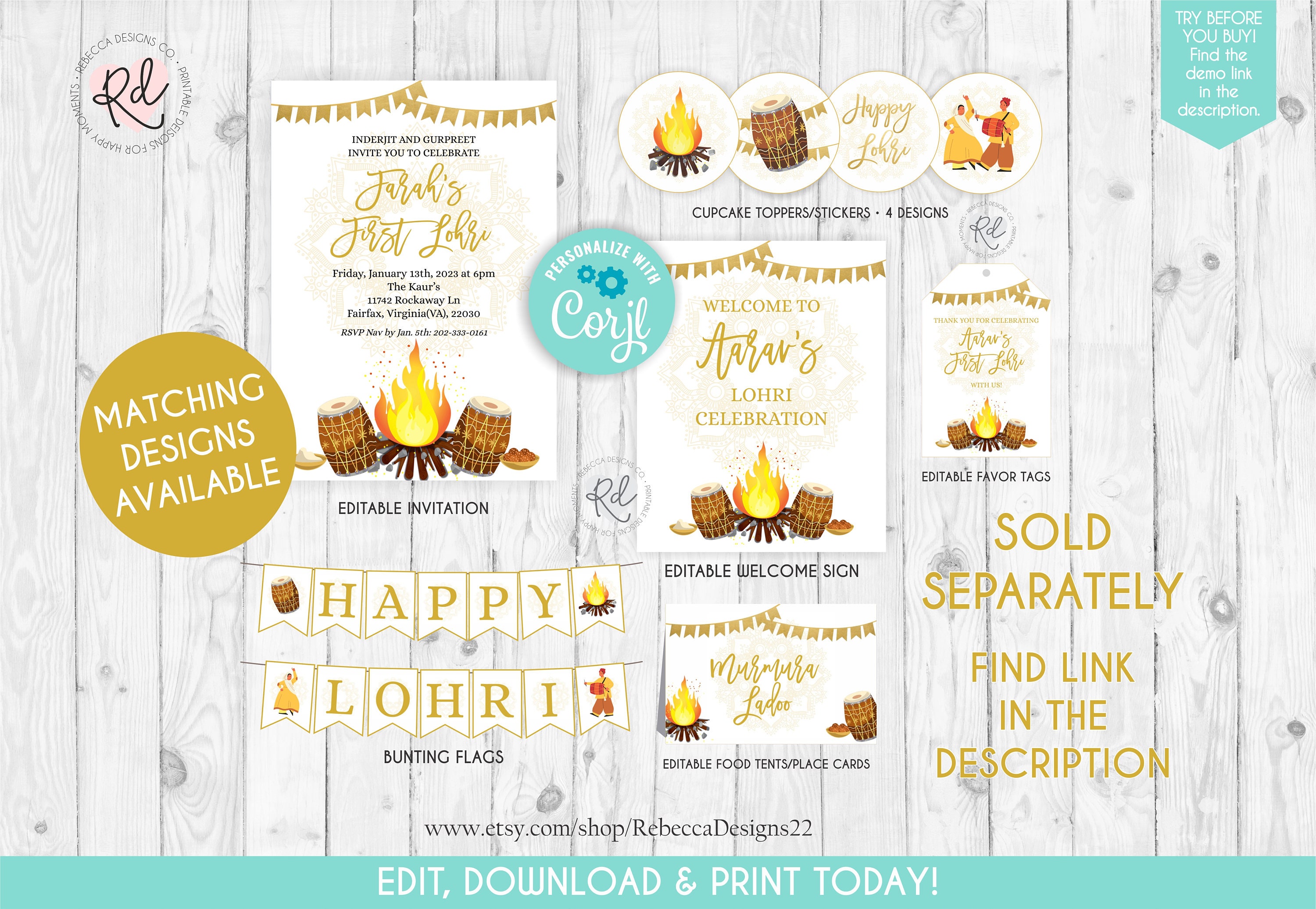 Lohri Stickers Lohri Cupcake Toppers Printable Lohri Favor Tags First ...