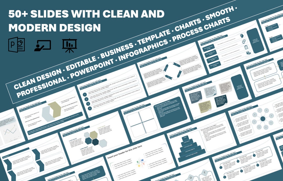 50 Powerpoint Templates Editable and Clean - Etsy