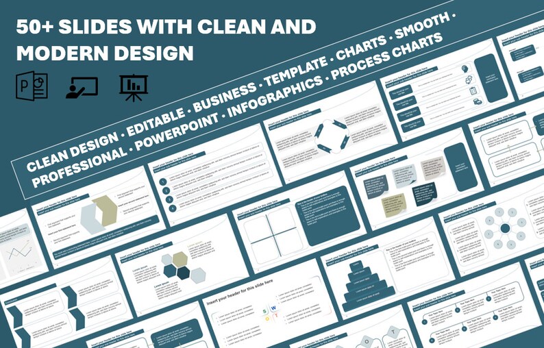 50 Powerpoint Templates Editable and Clean - Etsy