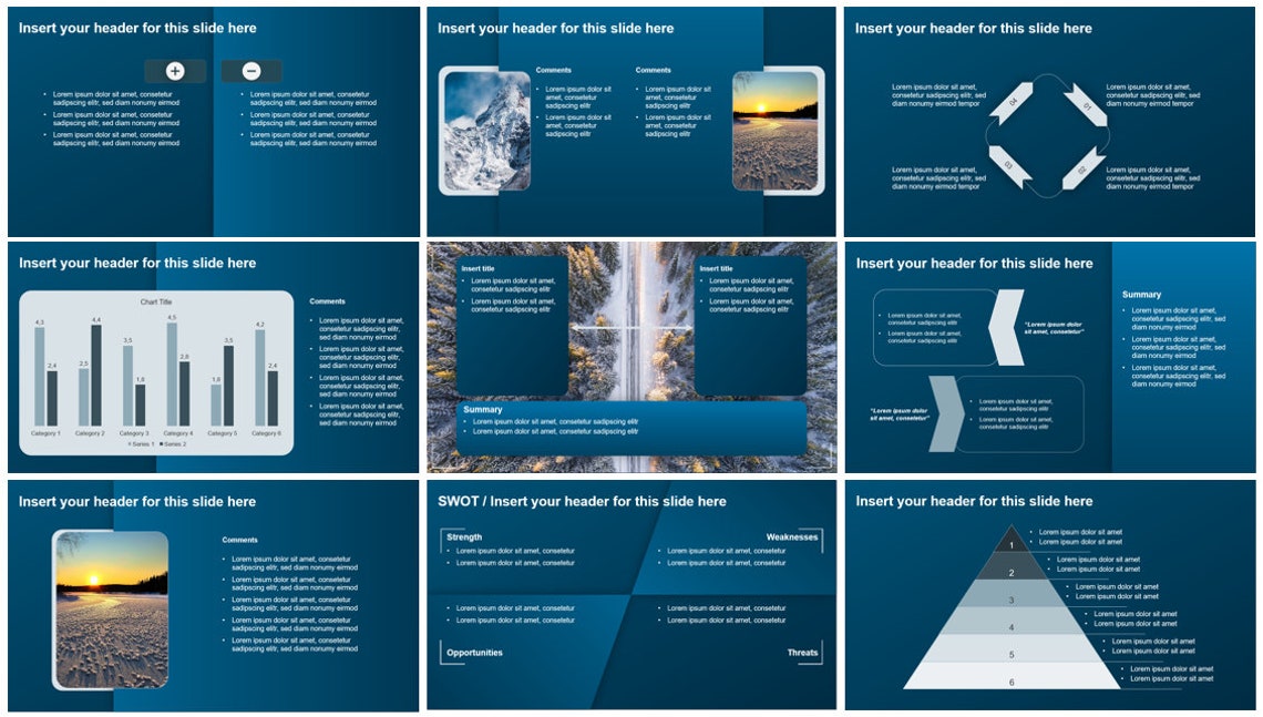 50+ Powerpoint Slides - Clean | Design | Editable | Business | Blue | Template | Marketing ...