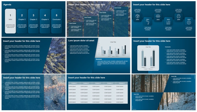 50+ Powerpoint Slides - Clean | Design | Editable | Business | Blue ...