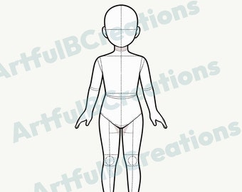 Fashion Designer Illustration Croquis -childrenswear Template-children ...