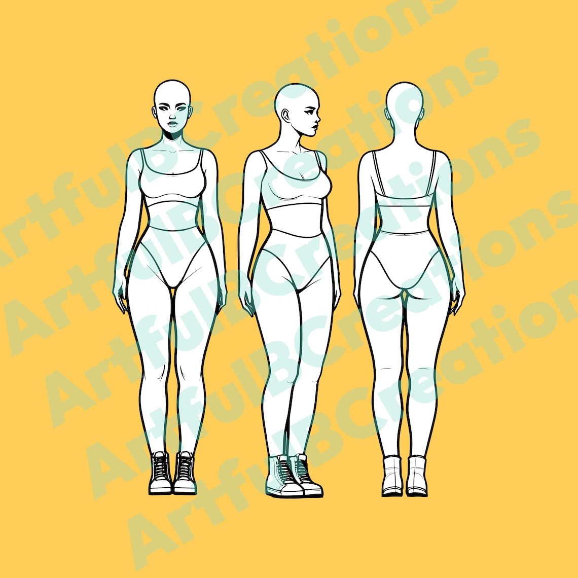 Real Body - Plus Size Fashion Designer Illustration Croquis-women's ...