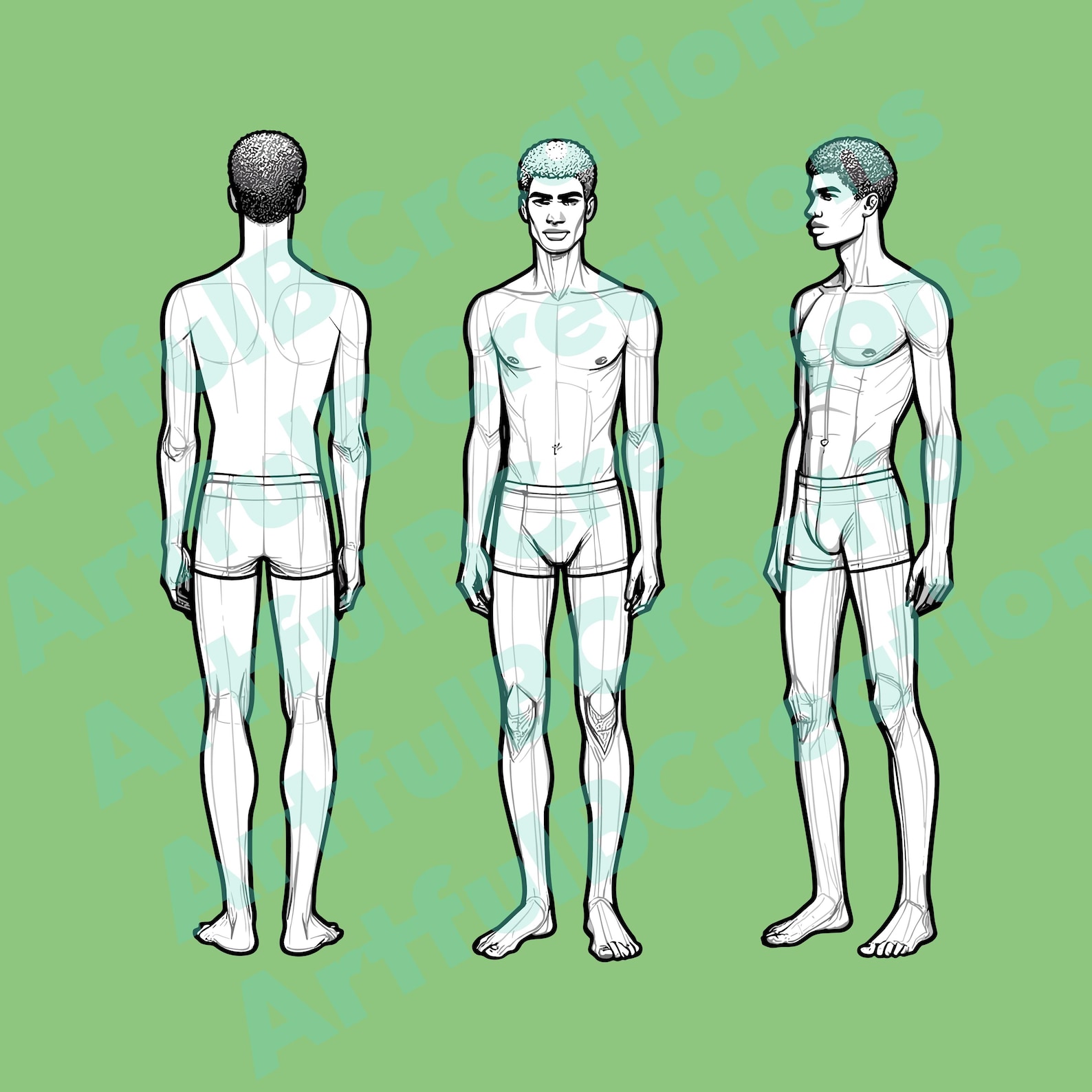 Fashion Designer Illustration Croquis-menswear Template-black Man ...