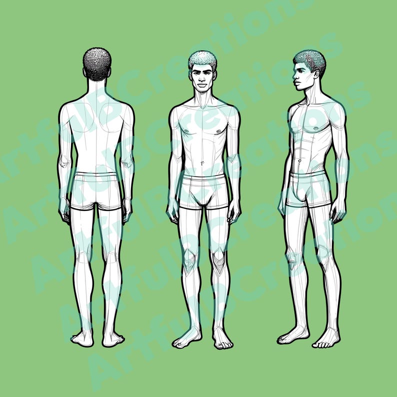 Fashion Designer Illustration Croquis-menswear Template-black Man ...