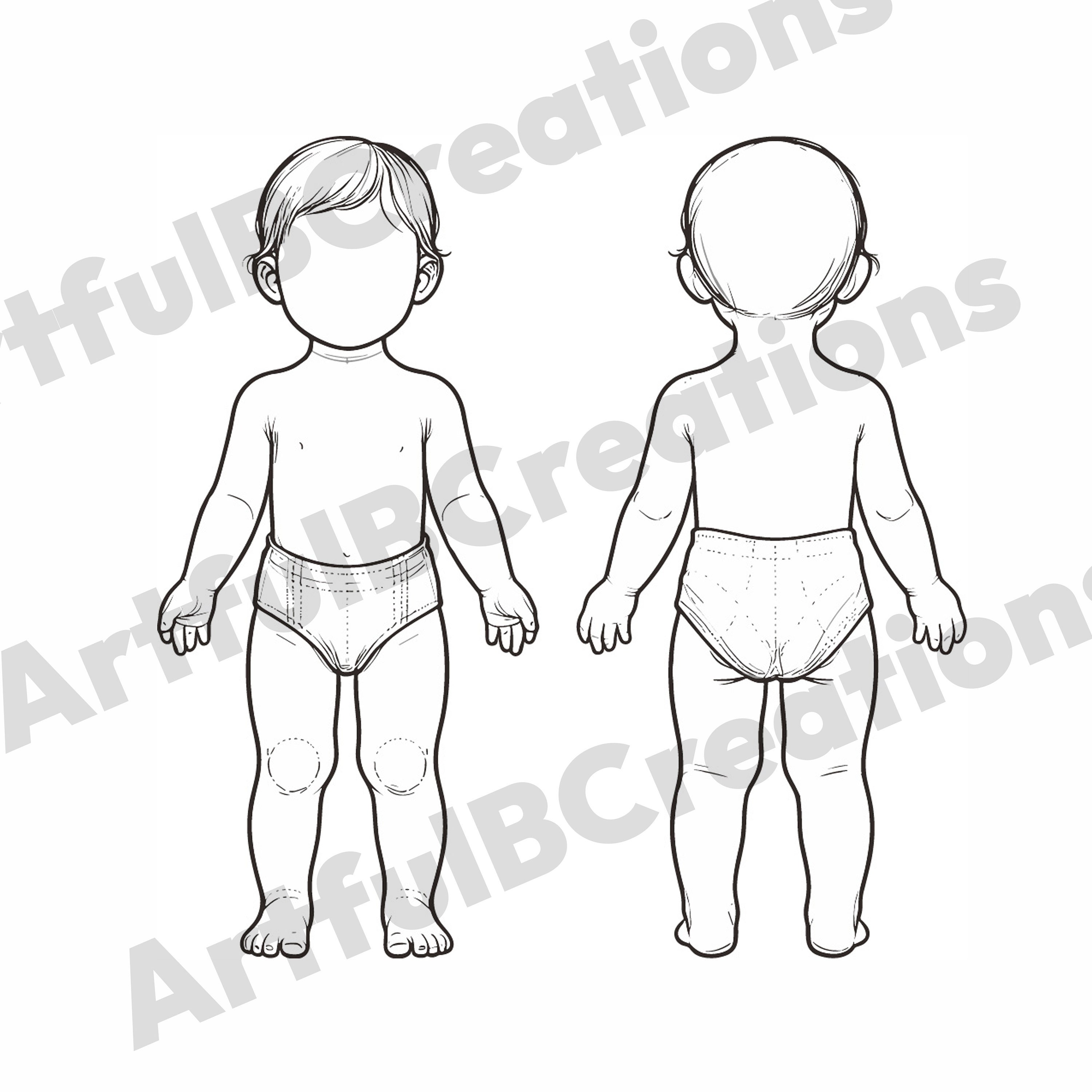 Baby Fashion Designer Illustration Croquis- Childrenswear Template ...