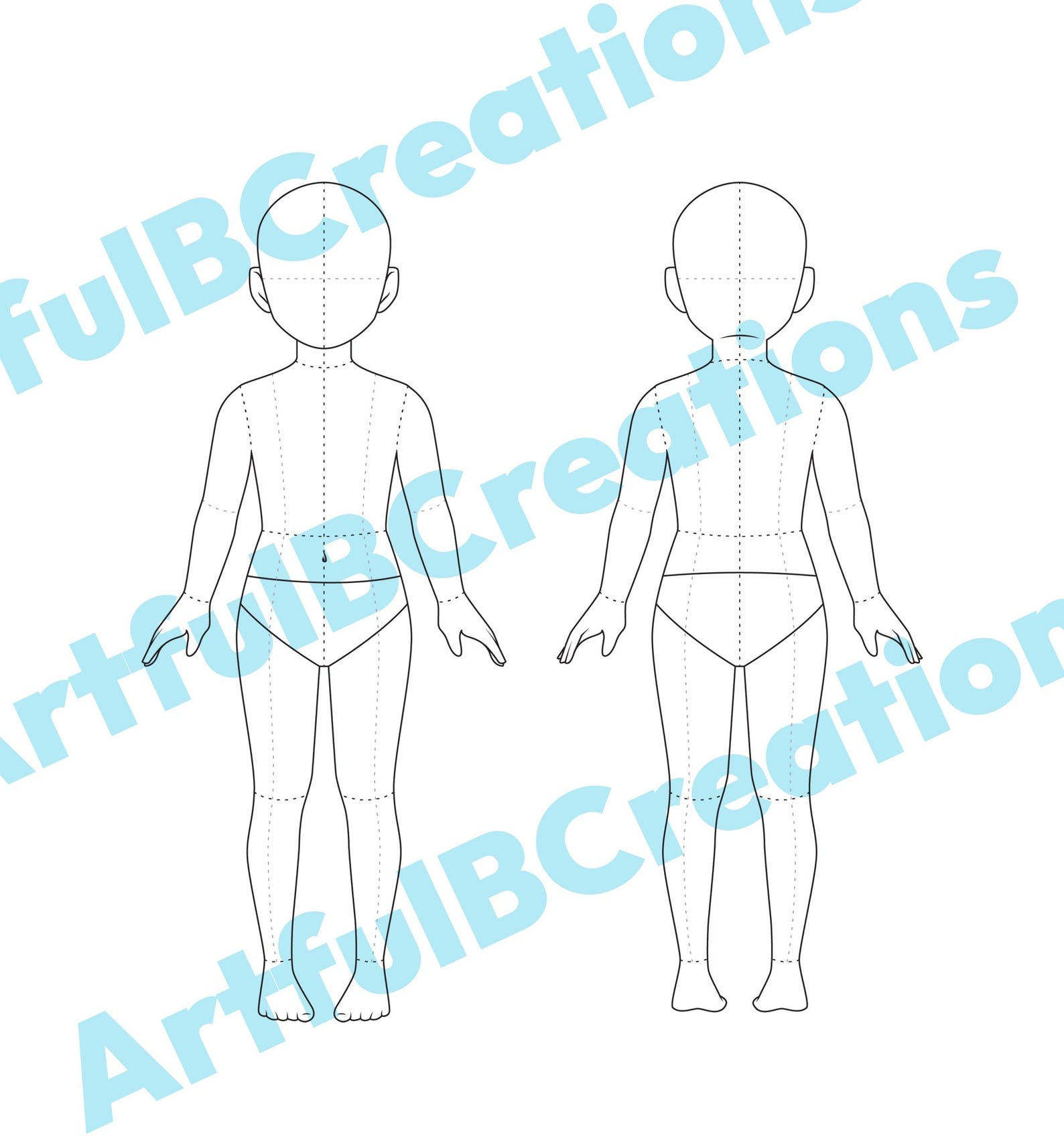 Fashion Designer Illustration Croquis - Childrenswear Outline Template ...