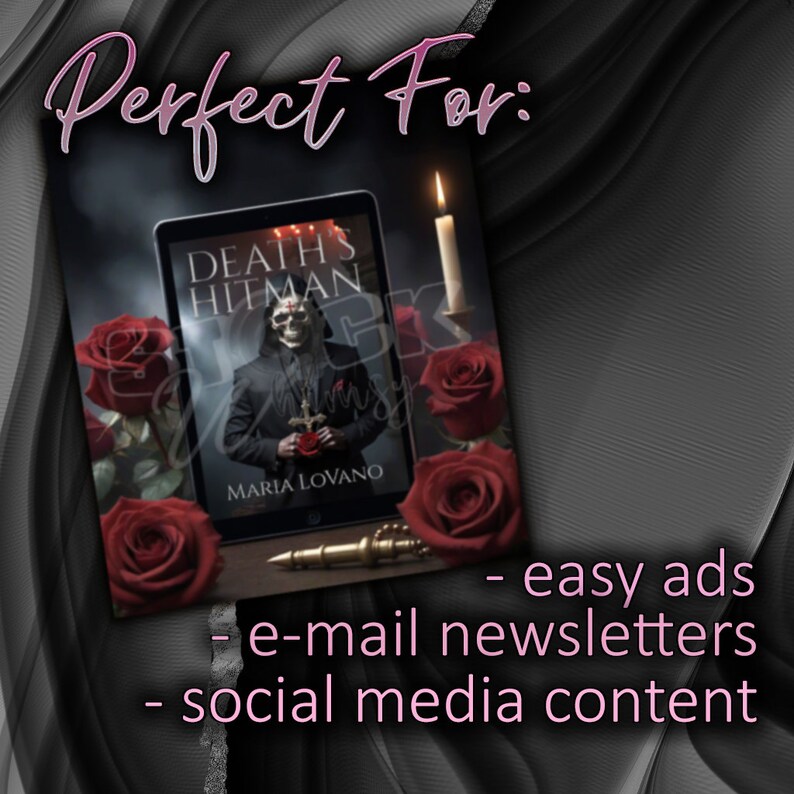 E-book Mockup Grim Reaper Hitman Dark Mafia Book Promo Mock, Social ...