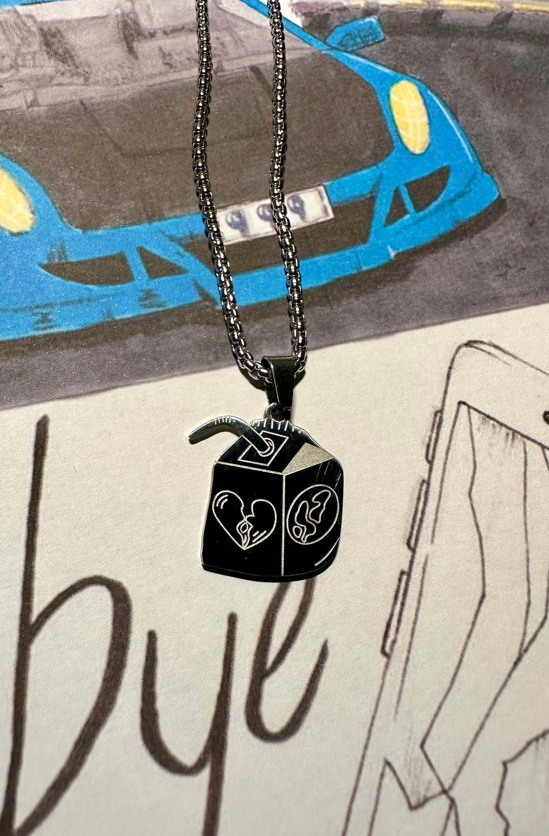 Juice WRLD Tribute Pendant Chain Silver & Gold - Etsy