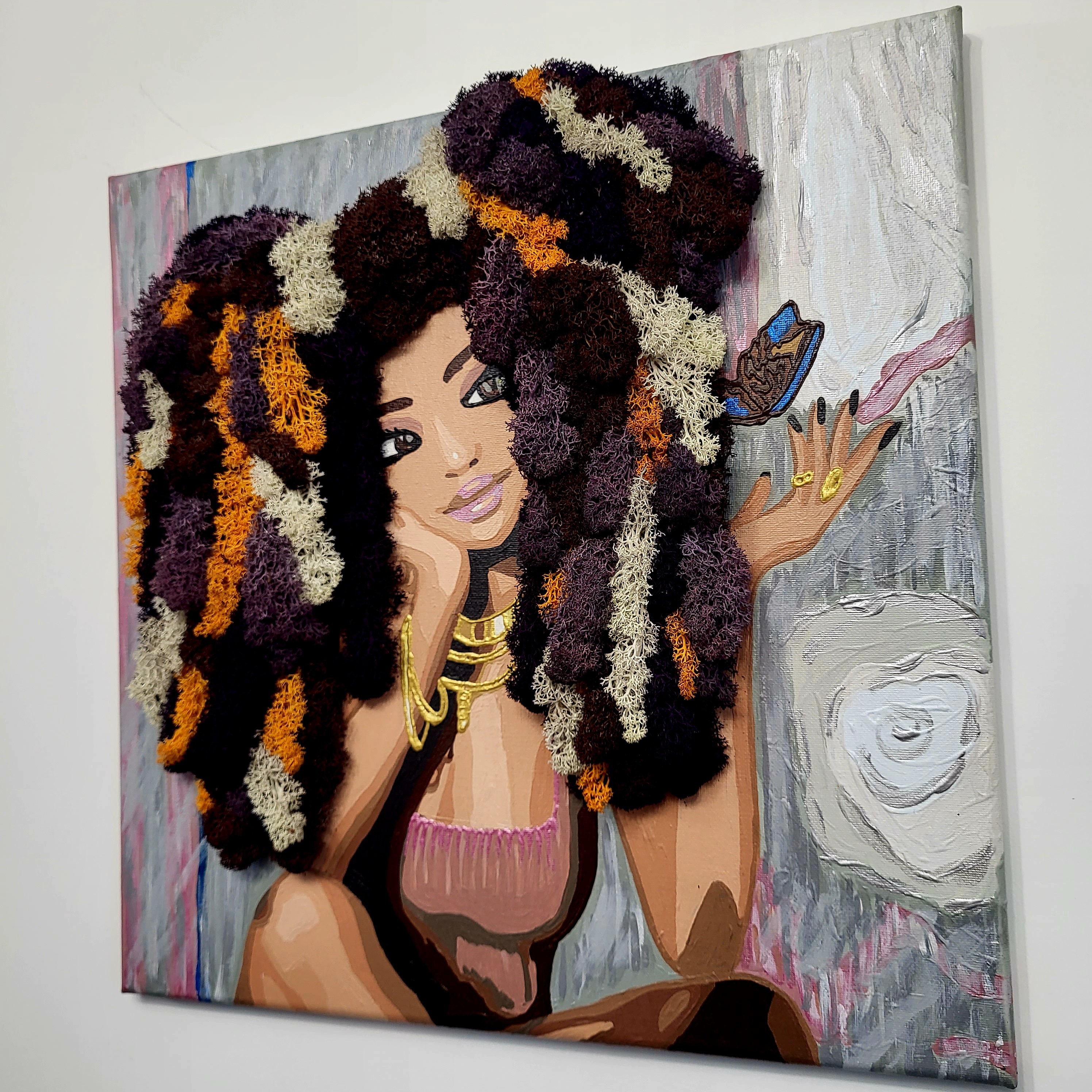 Moss Art "serene Beauty" | Woman Portrait With Moss Hair | Eco Friendly ...