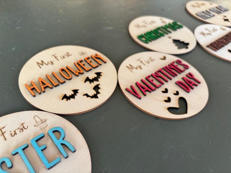 Baby Milestone | Monthly Milestone Circles | Wooden Monthly Milestone ...