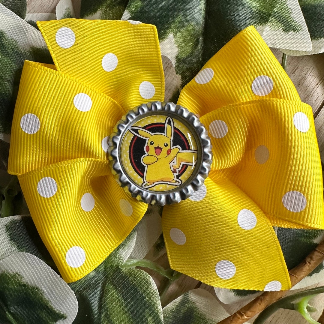 Sparkle and Shine With Our Cheerful Pikachu Hair Bow Vibrant Yellow ...