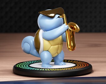 Squirtle Saxophone Figure 3D Printed, Pokemon Fan Gift, Viral Meme ...