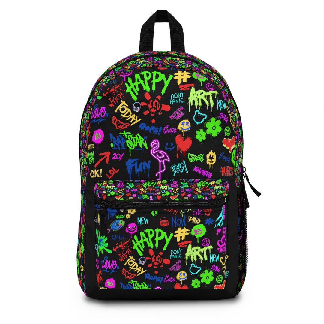 Skateboard Graffiti Style Backpack, Skater Style Bags, Skateboarding ...