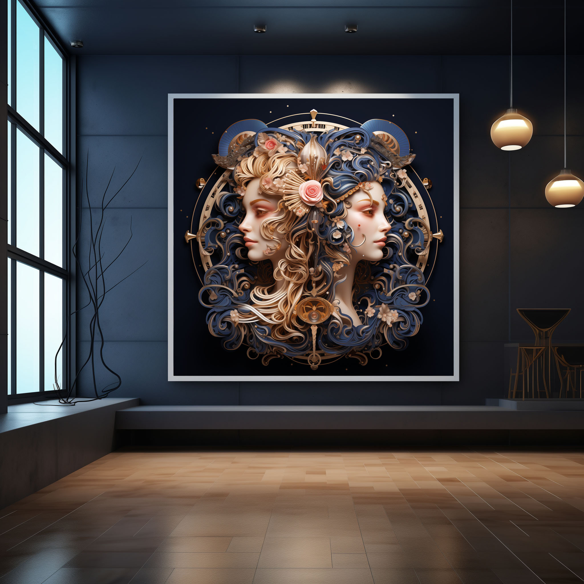 Fantasy Astro Signs Gemini AI Generated AI Art Digital Download Wall ...