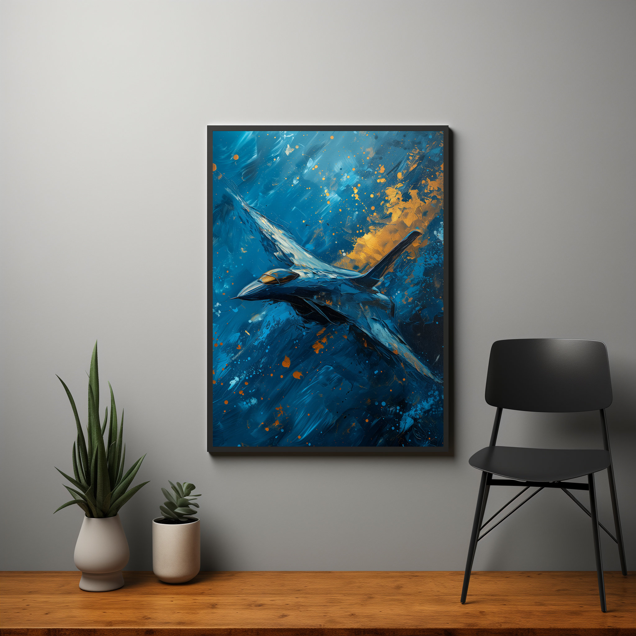 Stylized Fighter Jet Artistic Portrait Art I Futuristic Aerospace I AI ...