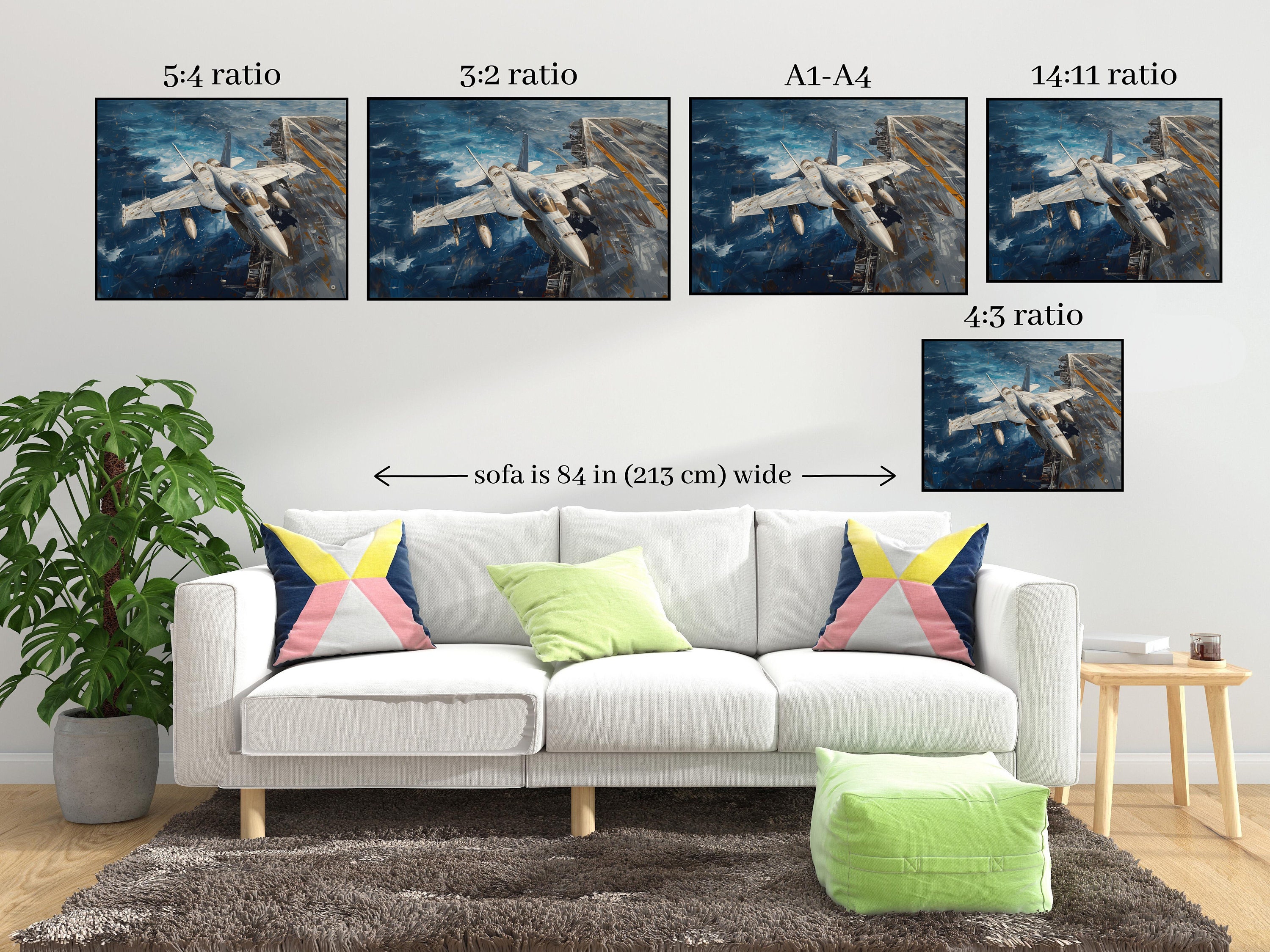 Stylized Fighter Jet Above Carrier | Artistic Landscape Art I Aerospace ...