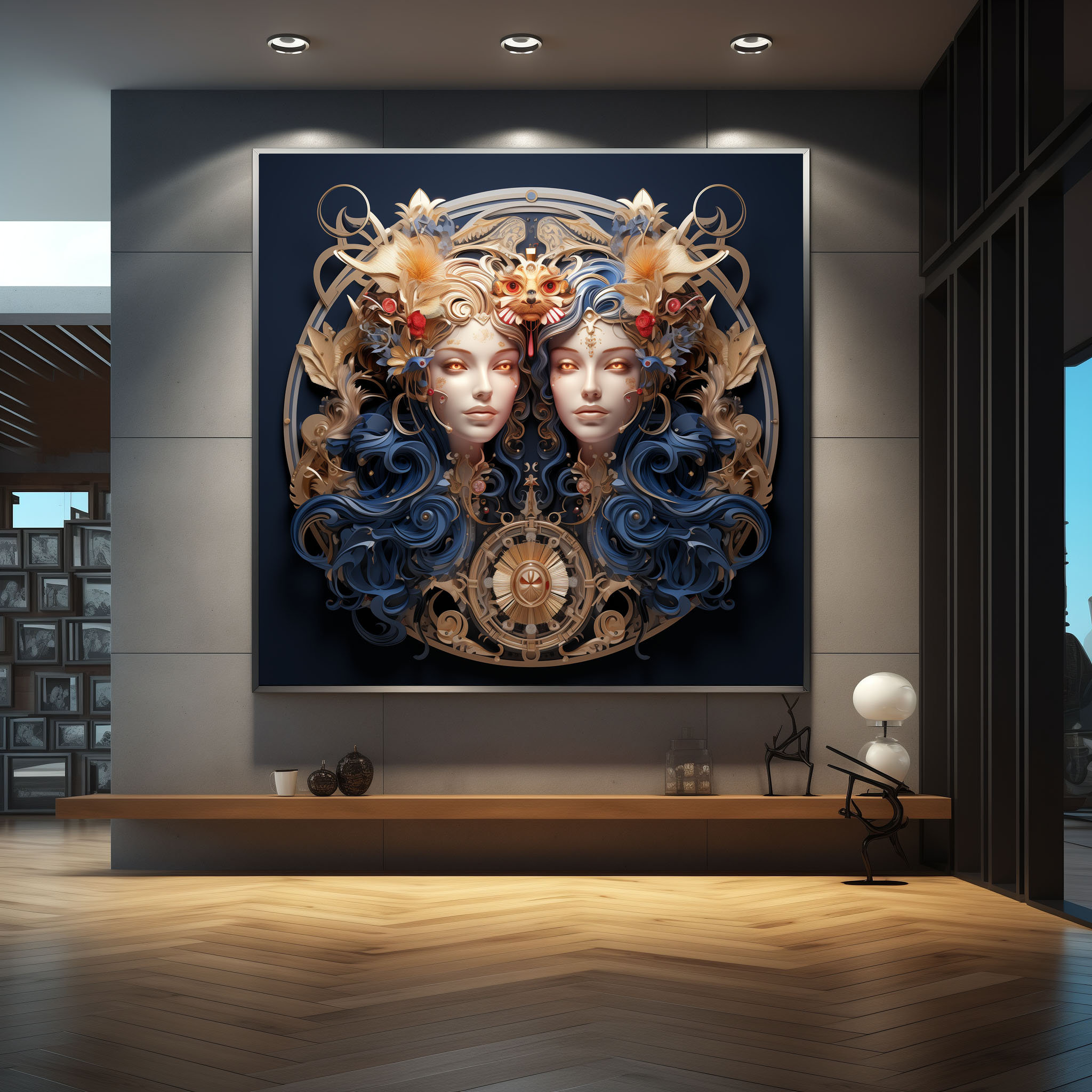 Fantasy Astro Signs Gemini AI Generated AI Art Digital Download Wall ...