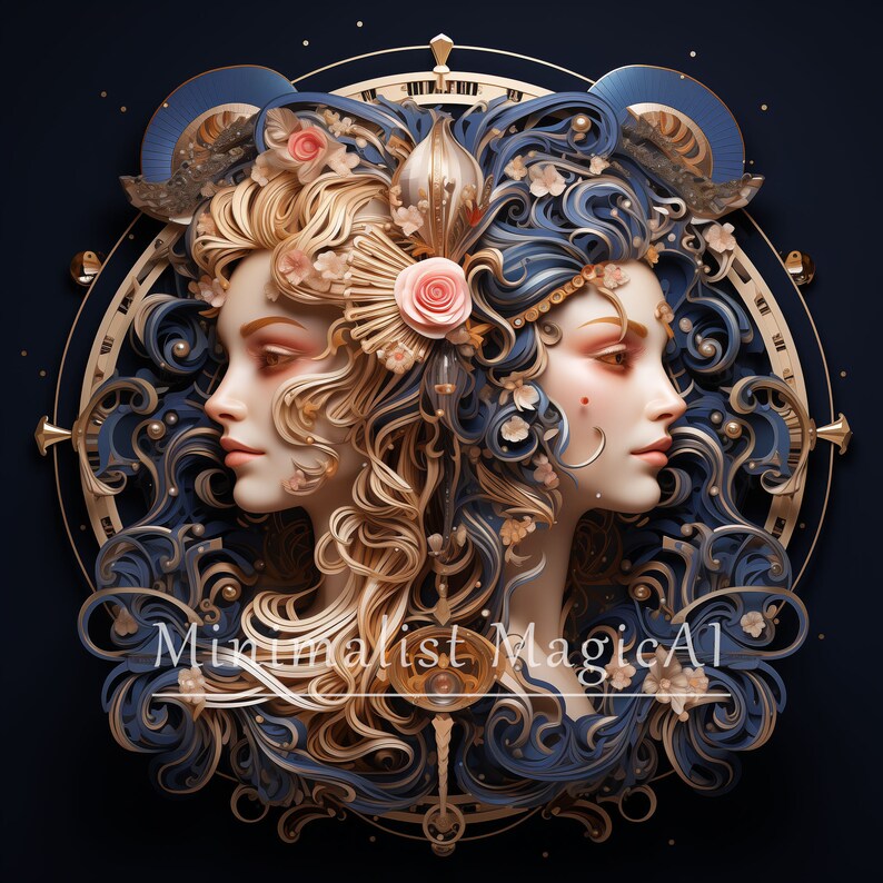 Fantasy Astro Signs - Gemini | AI Generated | AI Art | Digital Download ...