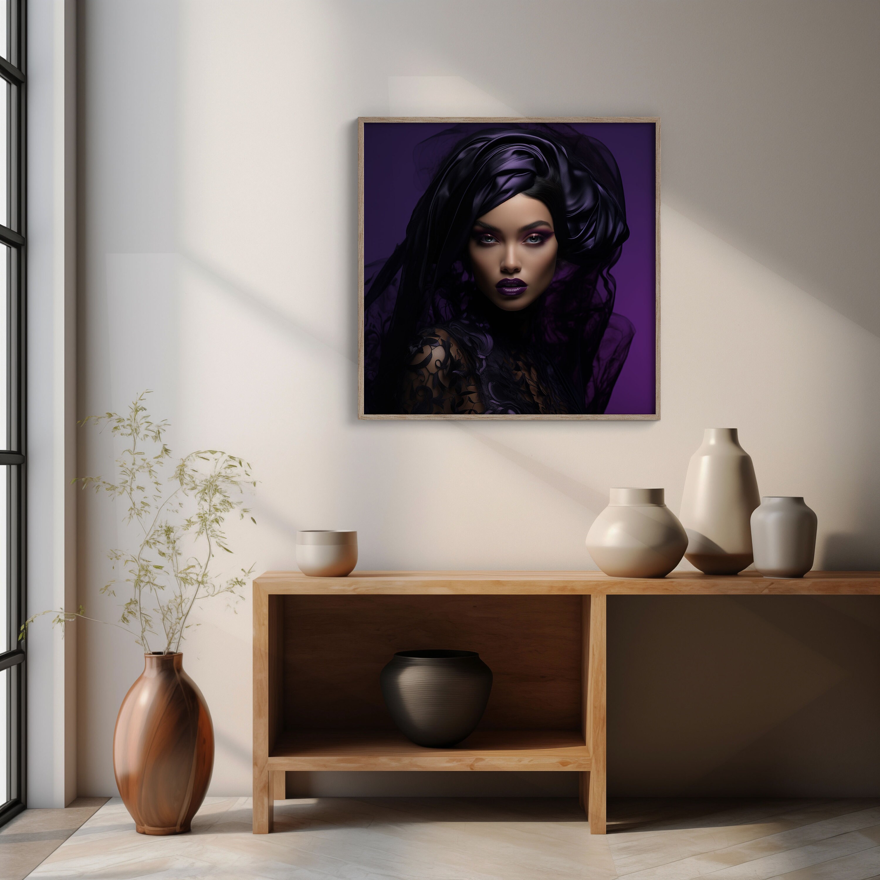 Fantasy Fashion Model Purple Diva AI Generated AI Art Digital Download ...