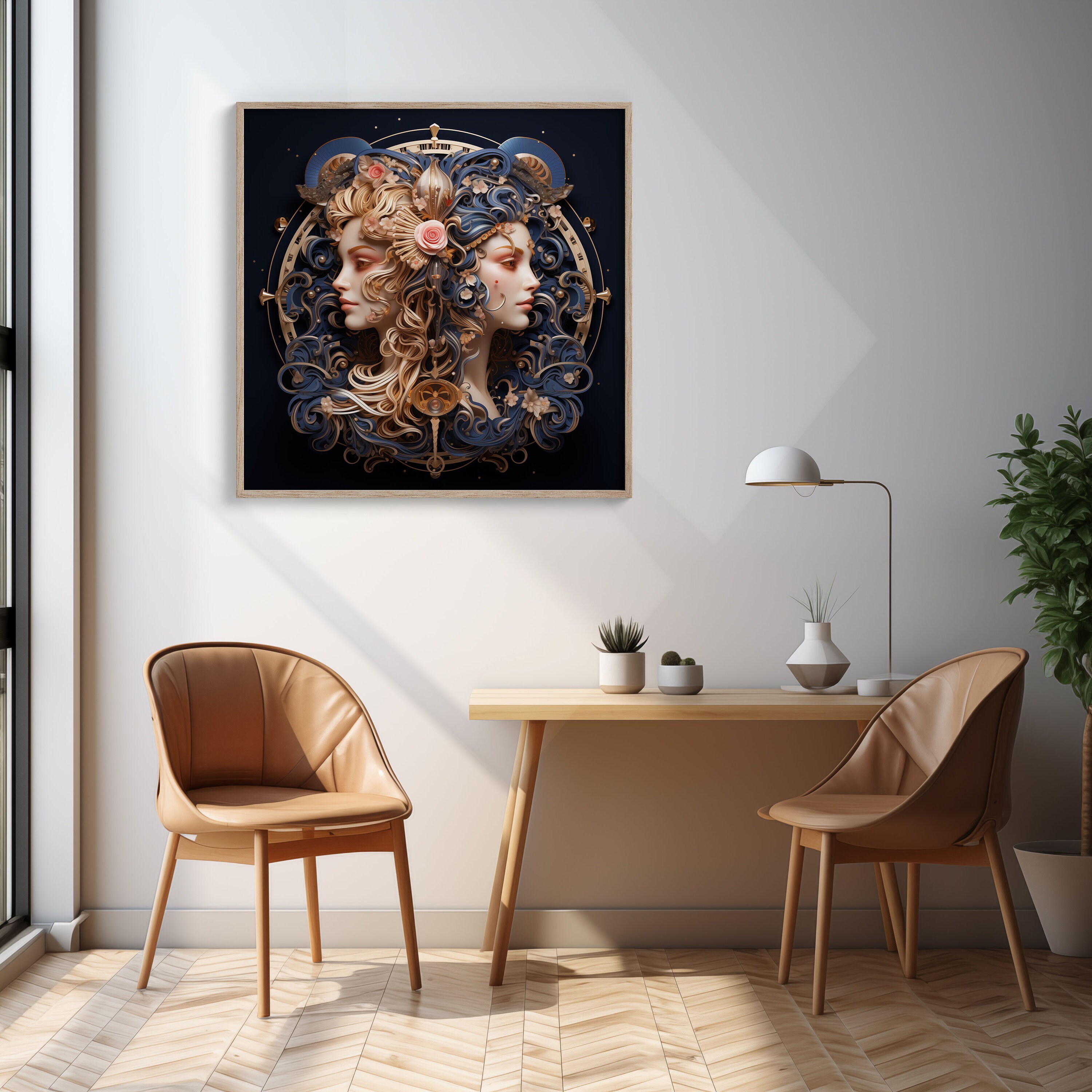 Fantasy Astro Signs Gemini AI Generated AI Art Digital Download Wall ...