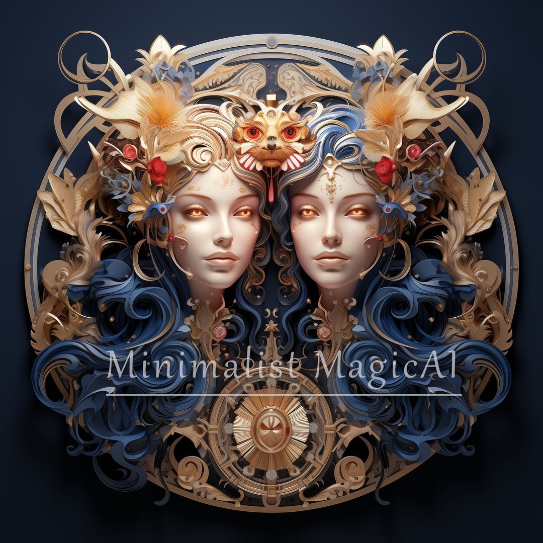 Fantasy Astro Signs - Gemini | AI Generated | AI Art | Digital Download ...