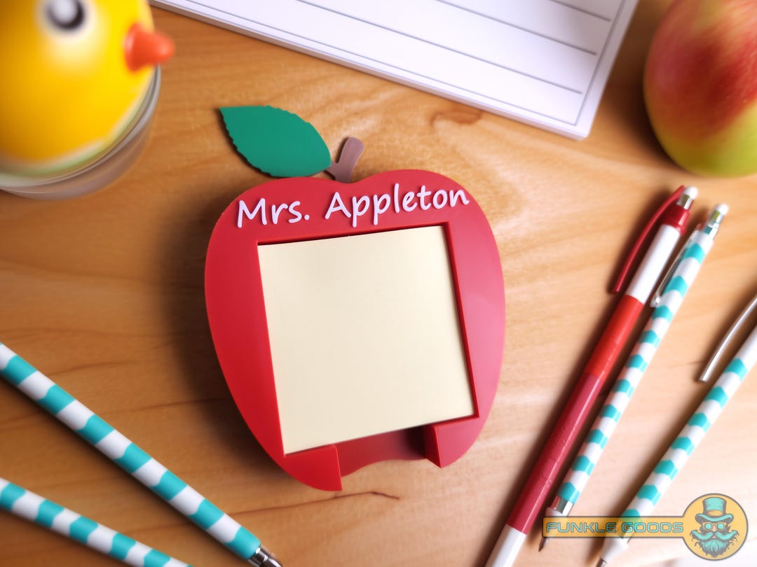 Personalized Apple Sticky Note Holder: Teacher Appreciation Gift - Etsy