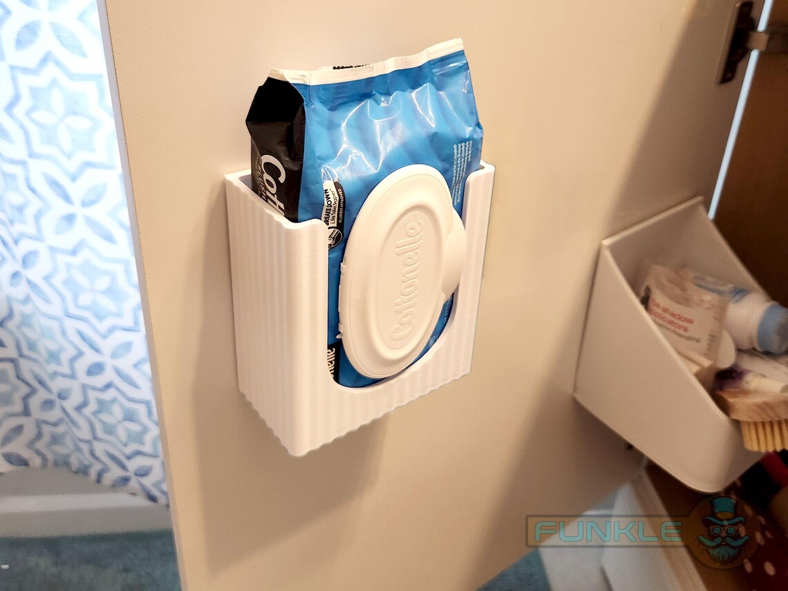 Hidden Wet Wipe Holder: Cabinet Door Mount, Clutter-free Bathroom ...